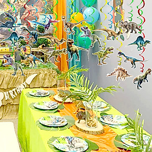 Cool 3D Dinosaur Hanging Swirls Banner 30 Sets Dino Garden Banner Party Decoration for Kids Dinosaur Theme Birthday Party Supplies Baby Shower Spiral Streamers Home Room Ceiling Wall Backdrop Decor