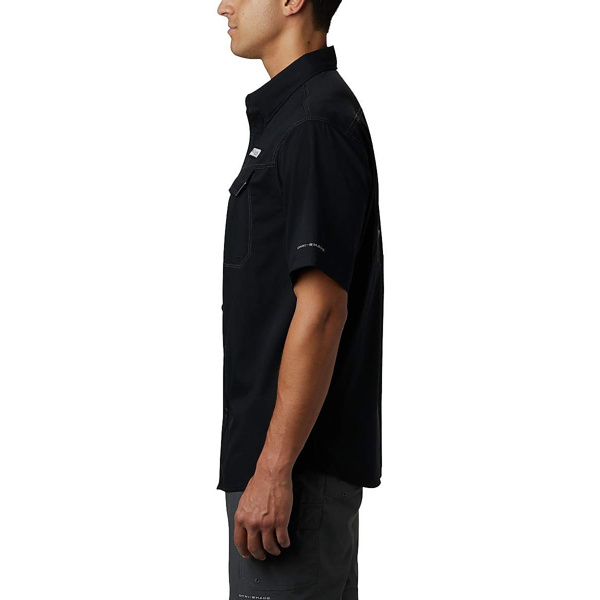 Columbia Men's Low Drag Offshore Short Sleeve Shirt, UPF 40 Protection, Moisture Wicking Fabric, Medium, Black