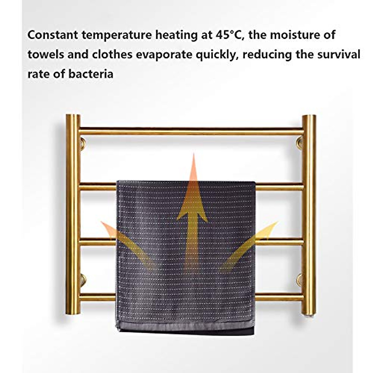 Bathroom Towel Warmer Electric Heated Towel Rack, Electric Heated Towel Drying Rack, 10-Bar Wall Mounted Towel Warmer with Timing Function, 304 Stainless Steel Polished Heated Towel Rail for Bathroom,