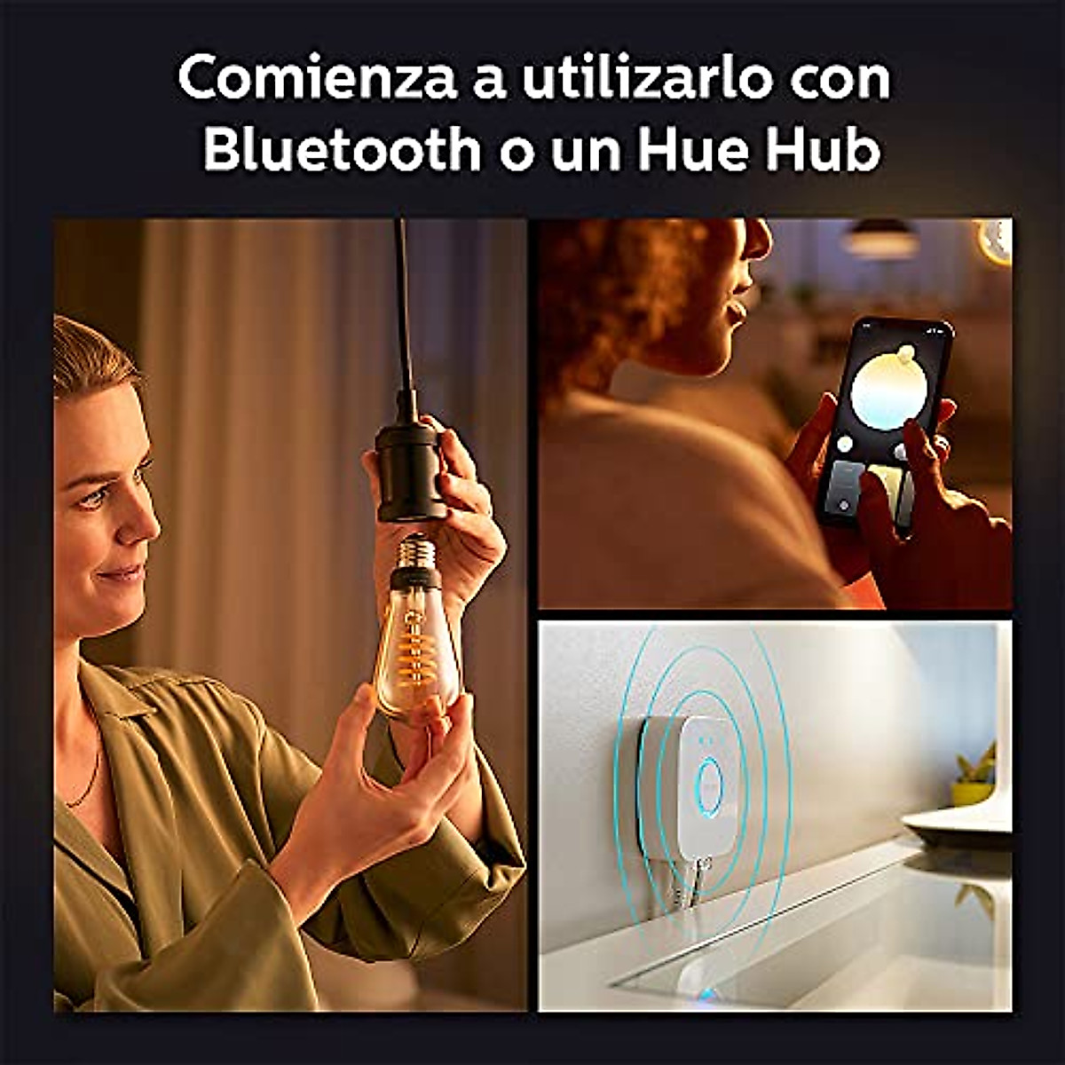 Philips Hue White Ambiance Dimmable Smart Filament ST19, Warm-White to Cool-White LED Vintage Edison Bulb, Bluetooth & Hub Compatible (Hue Hub Optional), Voice Activated with Alexa