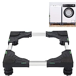 QQUN Adjustable Mini Fridge Stand- Dryer Dorm Refrigerator Washing Machine Base- Washer Pedestal- Strong Feet for Machine- (Black)