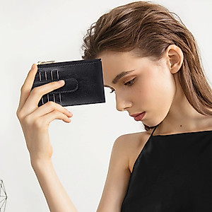 FALAN MULE Womens AirTag Wallet Genuine Leahter Bifold Credit Card Holder with Built-in Integrated Case for AirTag