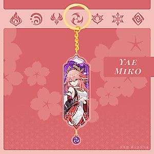 WillZephyr 4PCS original god pendant acrylic laminated pendant keychain thunder and lightning General Yagyujinzi (Style B)