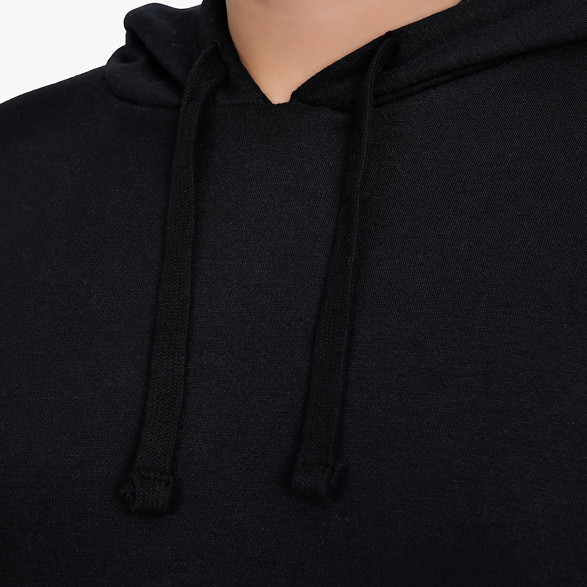 Sleepdown Essentials Hoodies for Men, Ultra Soft Cotton-Blend Long-Sleeve Warm Pullover Sweatshirt Hoodie Cozy Plain Stylish Men's Fleece Hooded Sweatshirts - Large, Black