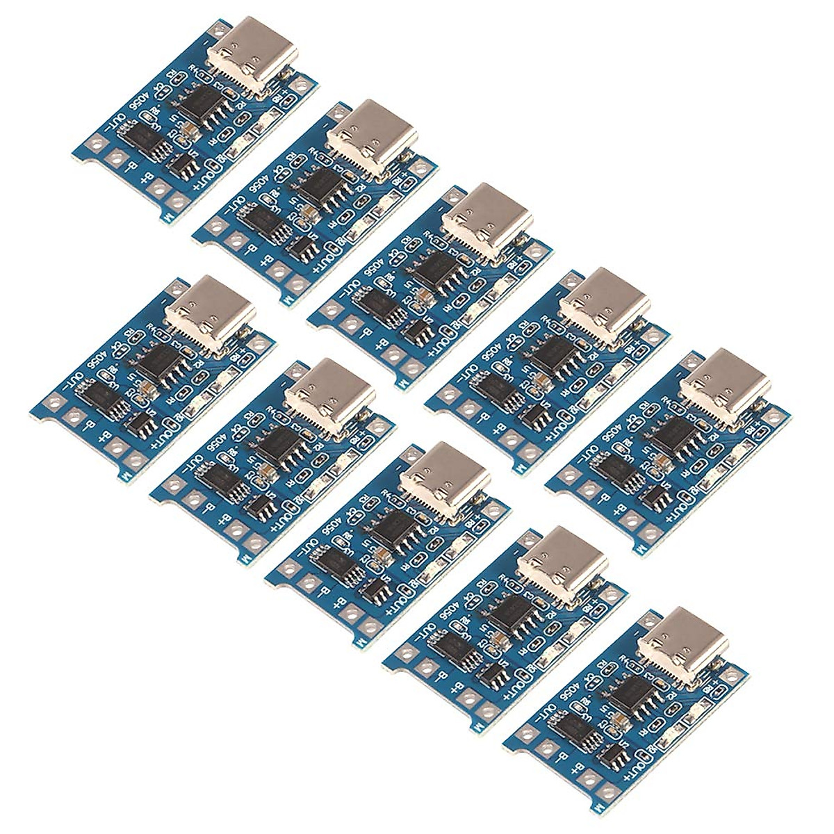 AITRIP 10pcs TP4056 Type-c USB 5V 1A 18650 Lithium Battery Charger Module Charging Board with Dual Protection Functions (10pcs TP4056 Type-c USB)