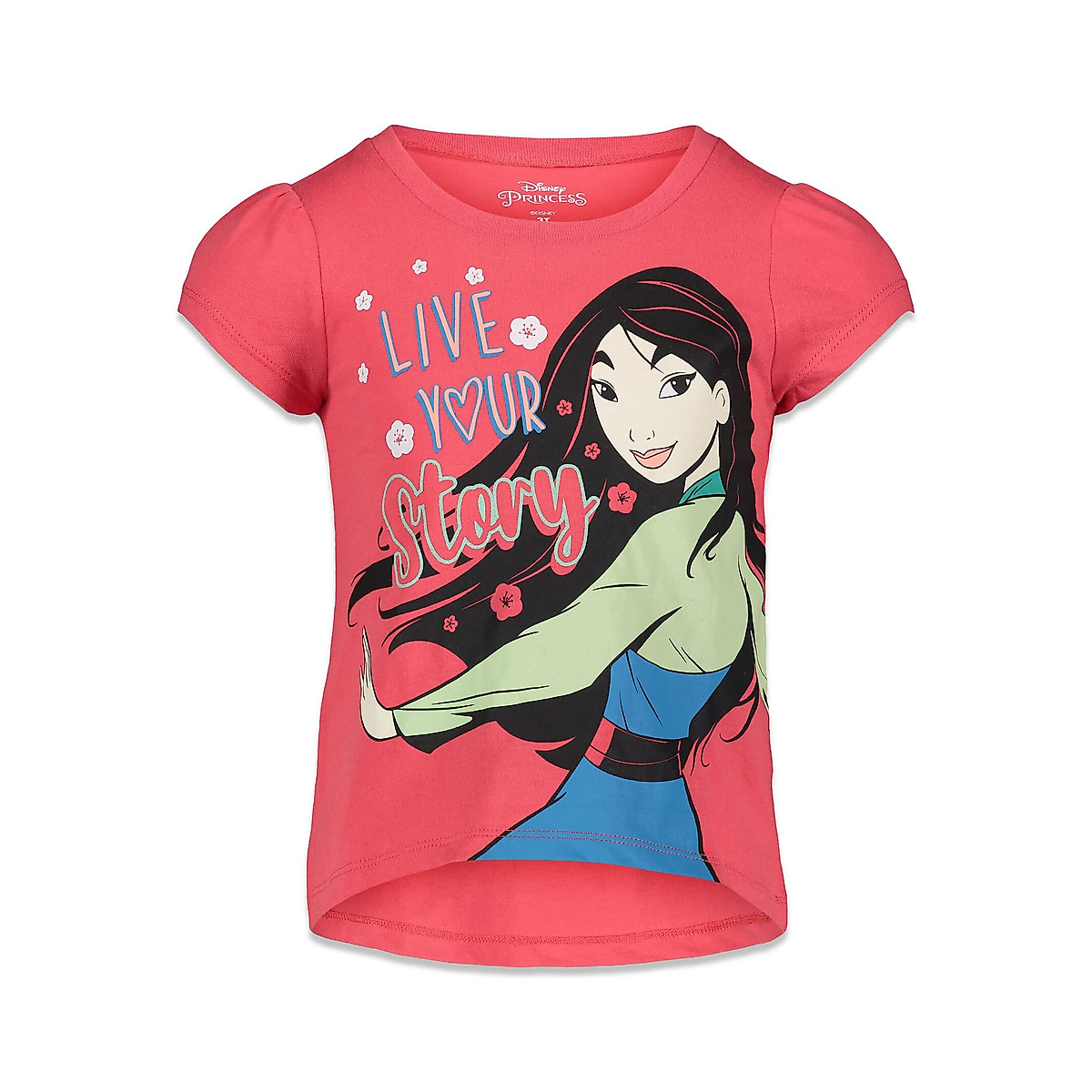 Princess Mulan Tiana Rapunzel Moana Big Girls 4 Pack T-Shirts 14-16