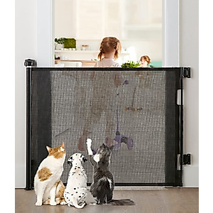 Cumbor 36" Extra Tall, 29.7"- 46" Width Baby Gate for Dogs and Kids & Cumbor 33" Tall, 0"-55" Width Retractable Baby Gate for House, Stairs, Doorways