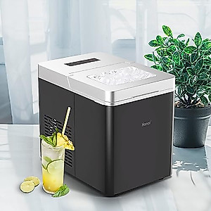 Ice Maker Countertop 9 Pcs Bullet ice in 8 Mins, 33LBS in 24Hrs, WANAI Portable Ice Machine with Auto Self-Cleaning, Ice Scoop & Basket, Two Size for Home/Office/Kitchen/Bar