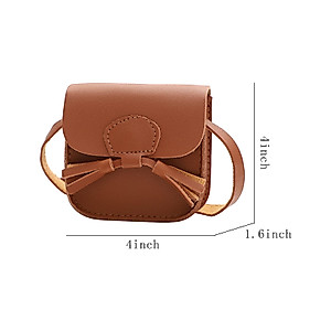 SOTOGO Little Girls Crossbody Purse Toddler Mini Cute Princess Handbag Shoulder Messenger Bag for Kids, Brown Tassel Style