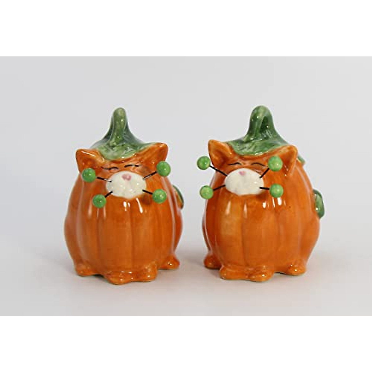 Fine Ceramic Whisker Cat Salt & Pepper Shakers Set by Amy Lacombe, 2-7/8" H