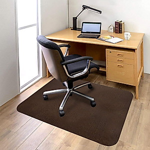Office Chair Mat for Hardwood Floor, Jihaiboda 36 "× 48" Office Gaming Computer Desk Chair Rolling Floor Mat, Low Pile Carpet, Large Anti-Slip Floor Protector for Home Ofiice(Brown)