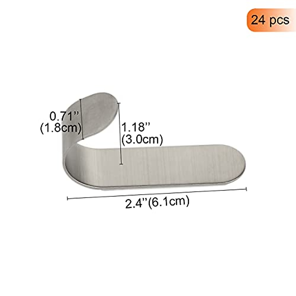 carinacoco Wall Hooks Adhesive 24 Pack Stainless Steel Hanging Hooks for Kitchenware Bath Robe Towel Jackets Bag