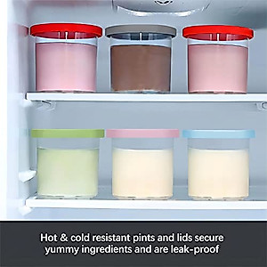 4 PCS Ice Cream Pints Containers and Lids for Ninja Creami, Ice Cream Storage Containers Compatible with NC301 NC300 NC299 Series Creami Ice Cream Makers