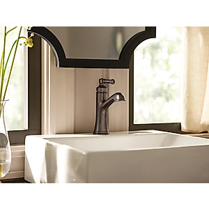 Moen 6803ORB Dartmoor Single Handle Bathroom Sink Faucet with Optional Deckplate, Oil Rubbed Bronze