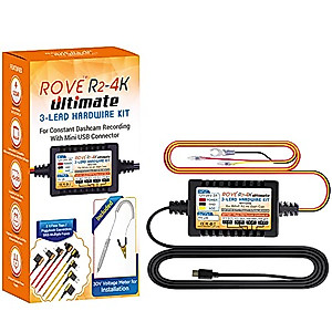 ROVE R2-4K Dash Cam | Hardwire Kit | 128 GB Micro SD Card