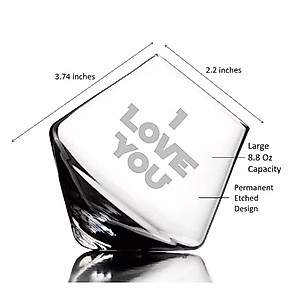 Valentines Day Gifts for Her and Him, I Love You I Know Hand Etched Stemless Wine Whisky Drinking Glasses Wedding Gifts Set