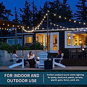 Svater Outdoor String Lights 100ft ST38 Patio String Lights with 52 Waterproof Shatterproof LED Bulbs(2 Spare) Connectable Lights for Outside Backyard Garden Porch
