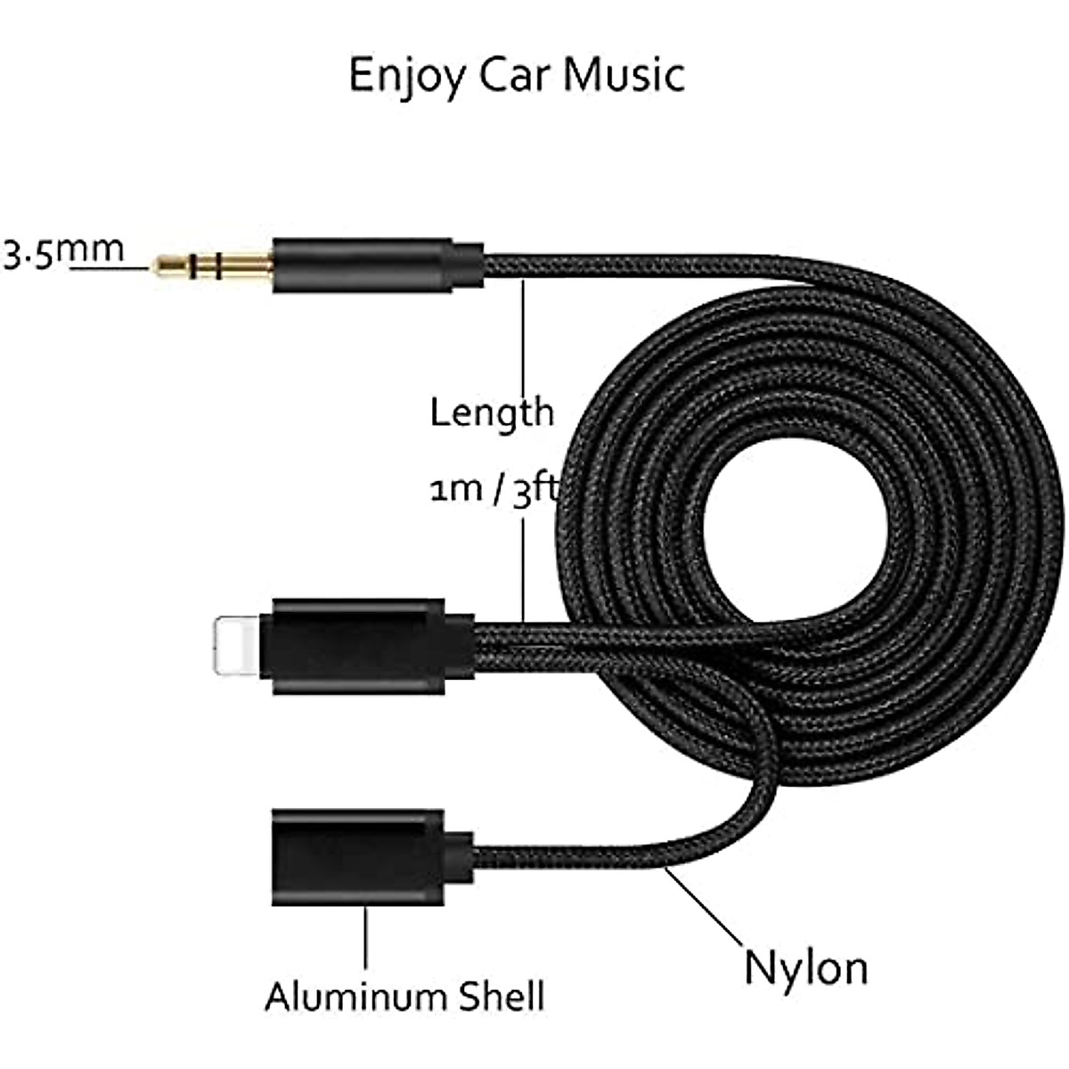 iPhone Aux Cord for Car with Charging Port,[Apple MFi Certified] Lightning to 3.5mm Charging Audio Aux Cable Works with Car Home Stereo Speaker Headphone Compatible with iPhone13/12/11/XS/XR/8/7/6