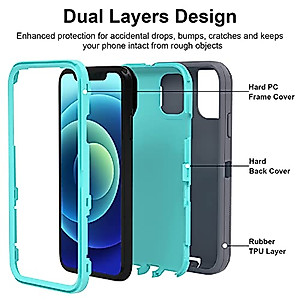 True Wireless Earbuds Bluetooth Headphones and iPhone 12 Pro Max Case 6.7 inch 2021 Heavy Duty Protective Armor Shockproof Case Noise Cancelling Earphones Stereo Bass Built-in Mic Bluetooth Headphone