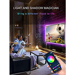 KANTUTOE LED Lights for TV, 16.4ft TV LED Lights for 45-75 Inch, RGB TV Lights Backlight Behind, Music Sync Bluetooth APP and Remote Control TV LED Strip Lights USB Powered for Bedroom/Gaming