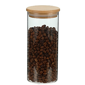 Cestari Glass Food Storage Containers Jars with Airtight Bamboo Lid 24 oz, 700 ml Pantry Organization Jar for Grains and Rice, Glass Terrarium with Lid, Spice, Coffee, Tea, and Sugar Container
