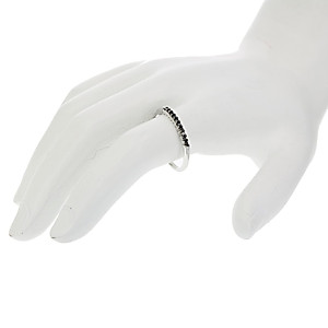 Vir Jewels 1/10 cttw Diamond Wedding Band for Women in 0.925 Sterling Silver Black Diamond Ring, 10 Stones Prong Set, Size 5