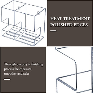 MyGift Premium Clear Acrylic Wall Mounted Hair Styling Tools and Accessories Holder with 2 Slots, Salon Hot Tool Organizer Rack for Blow Dryer Straightener Curling Iron