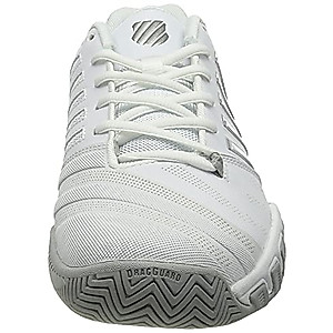 K-Swiss Women's Bigshot Light 4 Tennis Shoe, White/Highrise/Silver, 8 M
