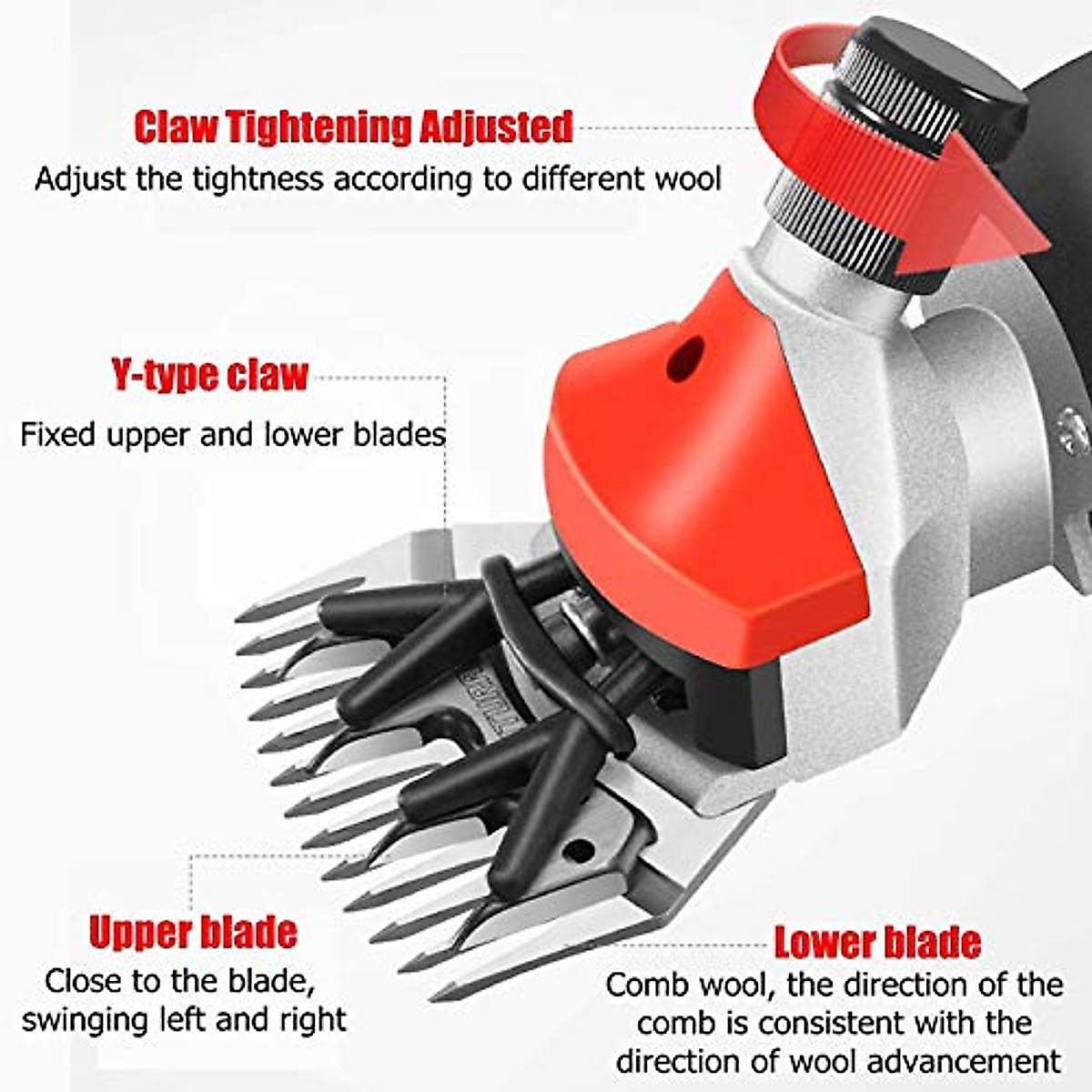 coldwind Sheep Clipper,Professional Heavy Duty Sheep Shearing Machine with 6 Speed,Electric Shearing Machine for Shaving Fur Wool in Sheep Goats Cattle and Other Farm Livestock Pet-Red