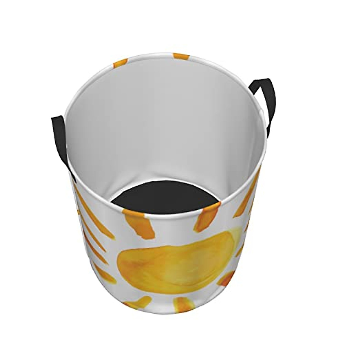 Laundry Basket,Sun Childish Watercolor Brush Painting Style Kids Nursery Playroom Picture,Large Canvas Fabric Lightweight Storage Basket/Toy Organizer/Dirty Clothes Collapsible Waterproof For College Dorms-Large