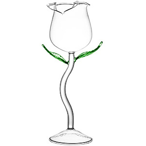 Martini Glasses Cup Flower Shaped Glasses Drinking Cup Wine Glasses Delicate Champagne Cup Glass Goblet Rose Design Wine Cup Liquor Holder Wine Glasses