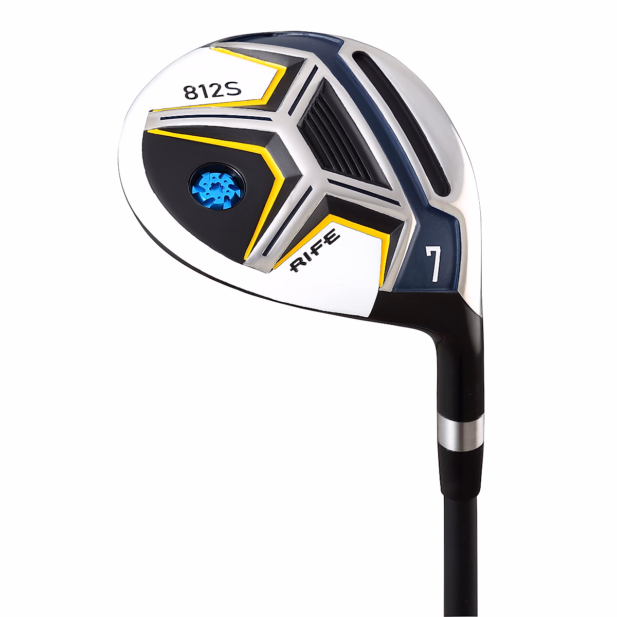 Rife Golf Men's 812s Offset 7 Wood Club, Right Handed Regular Flex with Men's Size Black Pro Velvet Grips