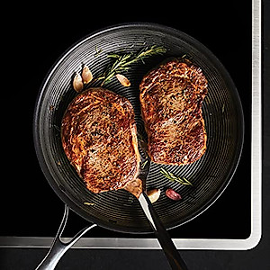 Circulon Clad Stainless Steel Frying Pan/Skillet with Hybrid SteelShield and Nonstick Technology, 12.5 Inch - Silver