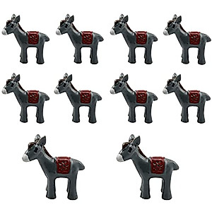 LQ Industrial Resin Donkey 10PCS Mini Mini Resin Donkey Animal Decoration for Fairy Garden Dollhouse Terrarium Bonsai Craft Micro Landscape