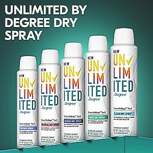 Degree Unlimited Antiperspirant Deodorant Dry Spray Clean 2 Count Long-Lasting Sweat & Odor Protection with Antiperspirant Technology SmartAdapt Tech 3.8 oz