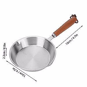 Egg Pan, Non Stick Frying Pan Stainless Steel Frying Pan Non Stick Egg Pan Fry Pan for Household Restaurant Induction Cooker (12CM)