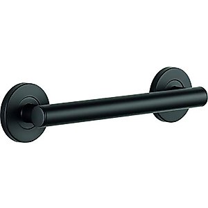 DELTA FAUCET 41812-BL Contemporary Decorative ADA Grab Bar, Matte Black, 12 in
