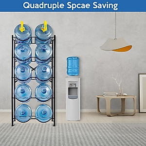 ULTRAHOME 5 Gallon Water Bottle Rack Storage, 5-TIRE Water Bottle Holder Organizer, 5 Gal Water Bottle Jug Rack for 10 of 5 Gallon Water Bottle, High-Purity Q345 Steel Material