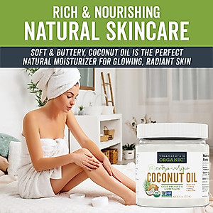 Virgin Coconut Oil, 16 fl oz - Non-GMO, Cold-Pressed and Unrefined Coconut Oil Organic Certified - Natural Flavour Coconut Oil for Cooking and Baking