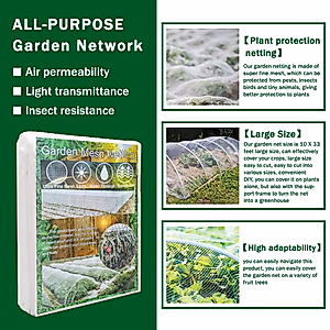 Garden net, Insect Proof net, 10x33 Ft Ultra-fine mesh Plant net, Garden net for Protecting Plants, Vegetables, Fruits and Flowers, Reusable Plant Cover