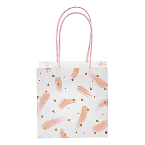 Sparkle and Bash Mini Gift Bags with Handles in 3 Pink Designs (5 x 5 x 3 in, 12 Pack)