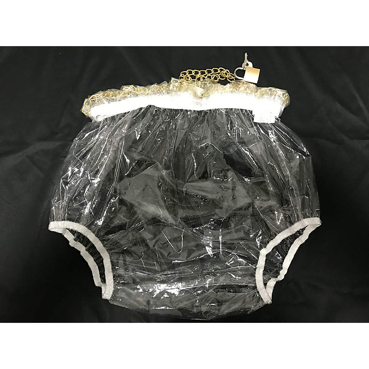 Haian Pull-On Locking Plastic (PVC&EVA) Pants (Glass Clear, Large)