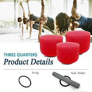 Red C Note Crystal Singing Bowl 8 Inch Root Chakra singing bowl with Free O-Ring Glue Hammer or Plastic rod wrapped in Sheepskin included For Promotes Peace Chakra Healing and Mindfulness