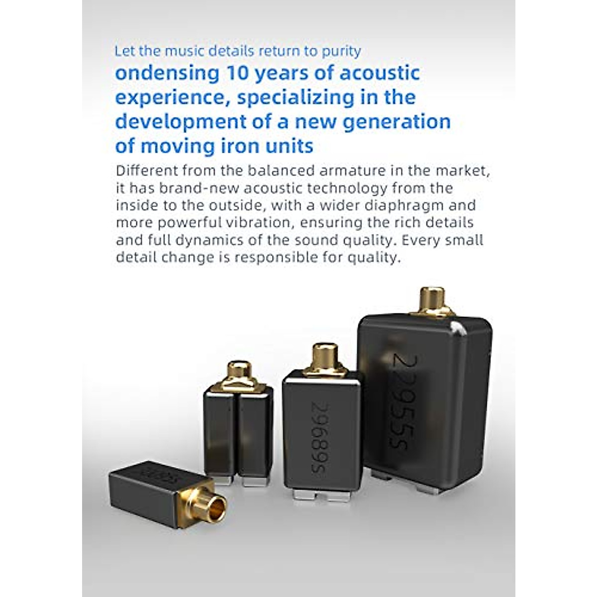 KZ ASF in-Ear Monitors, 5BA per Side HiFi Stereo Noise Isolating Sport IEM Wired Earphones/Earbuds/Headphones with Detachable Cable 2Pin 0.75mm (with Mic, Silver&Blue)