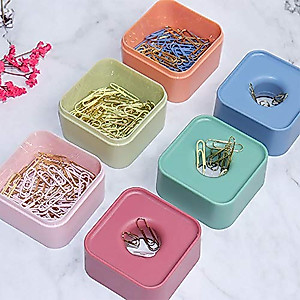 Mutibey 100 Pcs 1.1" Paper Clips in Avocado Green Magnetic Paperclips Holder Dispenser Bookmarks Office Supplies Cube Desk Organizer