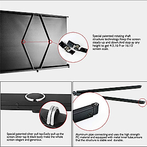 Projector Screen 50 inch Pull Up Folding Projecting Screen Home Theater for DLP Projector Handheld Projector 4:3