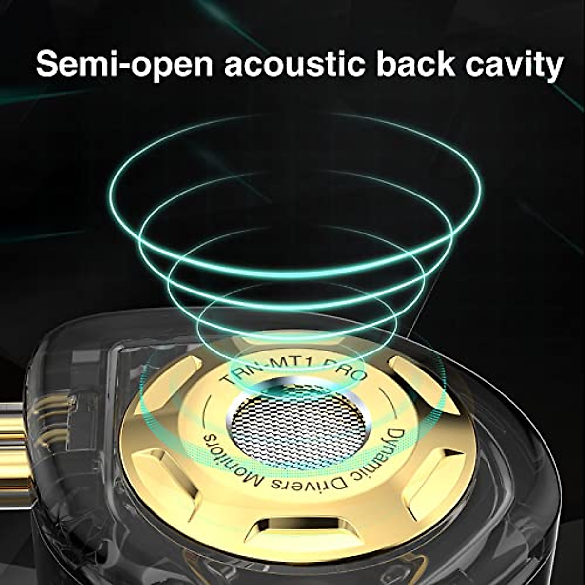 FEDAI TRN MT1 PRO in Ear Monitor Earbuds, 10mm Composite Dual Magnetic Dynamic Earphones Sport Earbuds in Ear Earphones Sport Noise Cancelling Hearphone with Detachable C Pin Cable(No mic, Black)