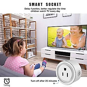 Smart Plug 4Pack, WiFi Plugs Compatible with Alexa & Google Assistant, Smart Outlet with Timer Schedule, WiFi Socket for Home, No Hub Required, FCC Certified, 2.4G WiFi Only