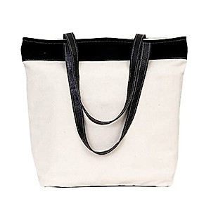 CREATIVE LEATHER ART CLA Upcycled Canvas & Cowhide Tote Bag (Tote Bag 2)