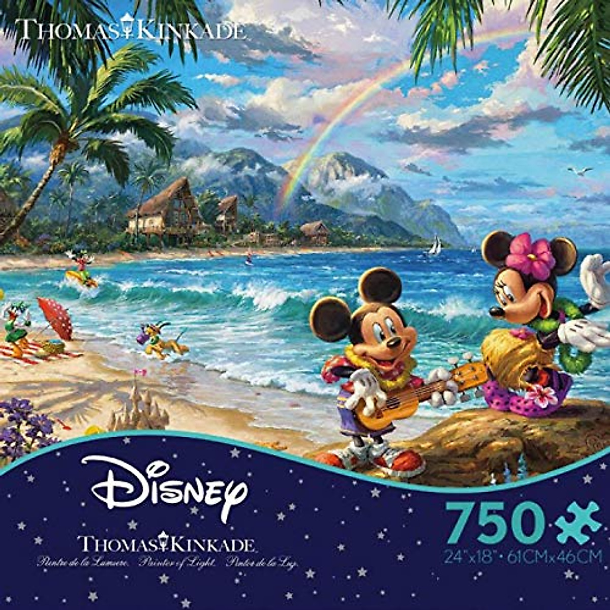 Ceaco - Thomas Kinkade - Disney Dreams Collection - Mickey and Minnie in Hawaii - 750 Piece Jigsaw Puzzle